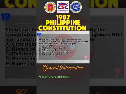 19 | 1987 Philippine Constitution for GENERAL INFORMATION. #civilserviceexamreviewer