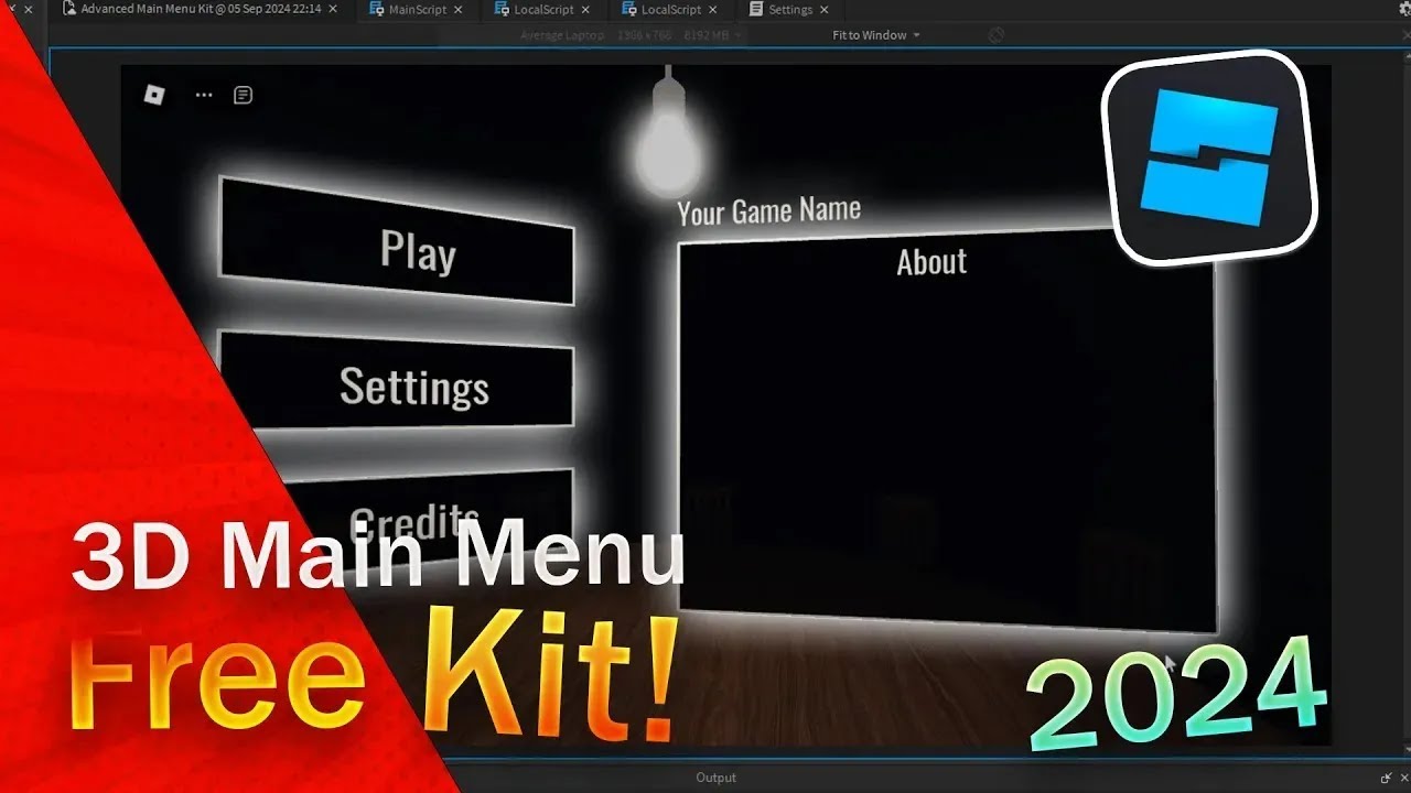 [ FREE ] Menu Screen GUI // Roblox Studio