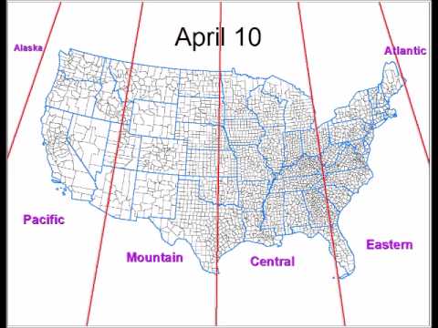 Time Zone Boundaries Throughout a Year