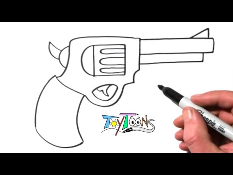 How to Draw a Gun / Revolver / Easy Step by Step Drawing Guide Tutorial