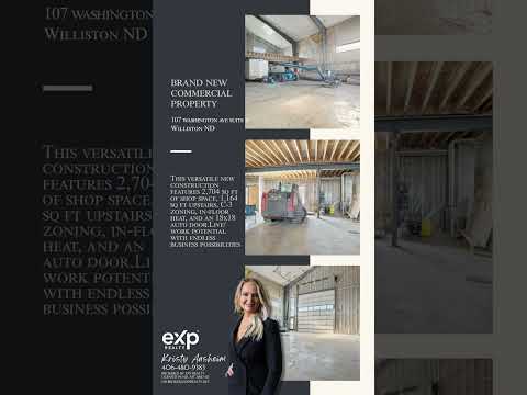 🚧 Brand-new C-3 zoned commercial building in Williston! 2,704 sq ft shop + 1,164 sq ...