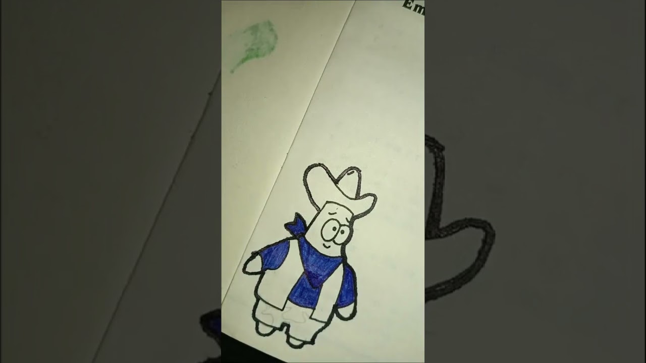 Cowboy Patrick #1million #drawing #art #arts #artshorts #spongebob #patrickstar