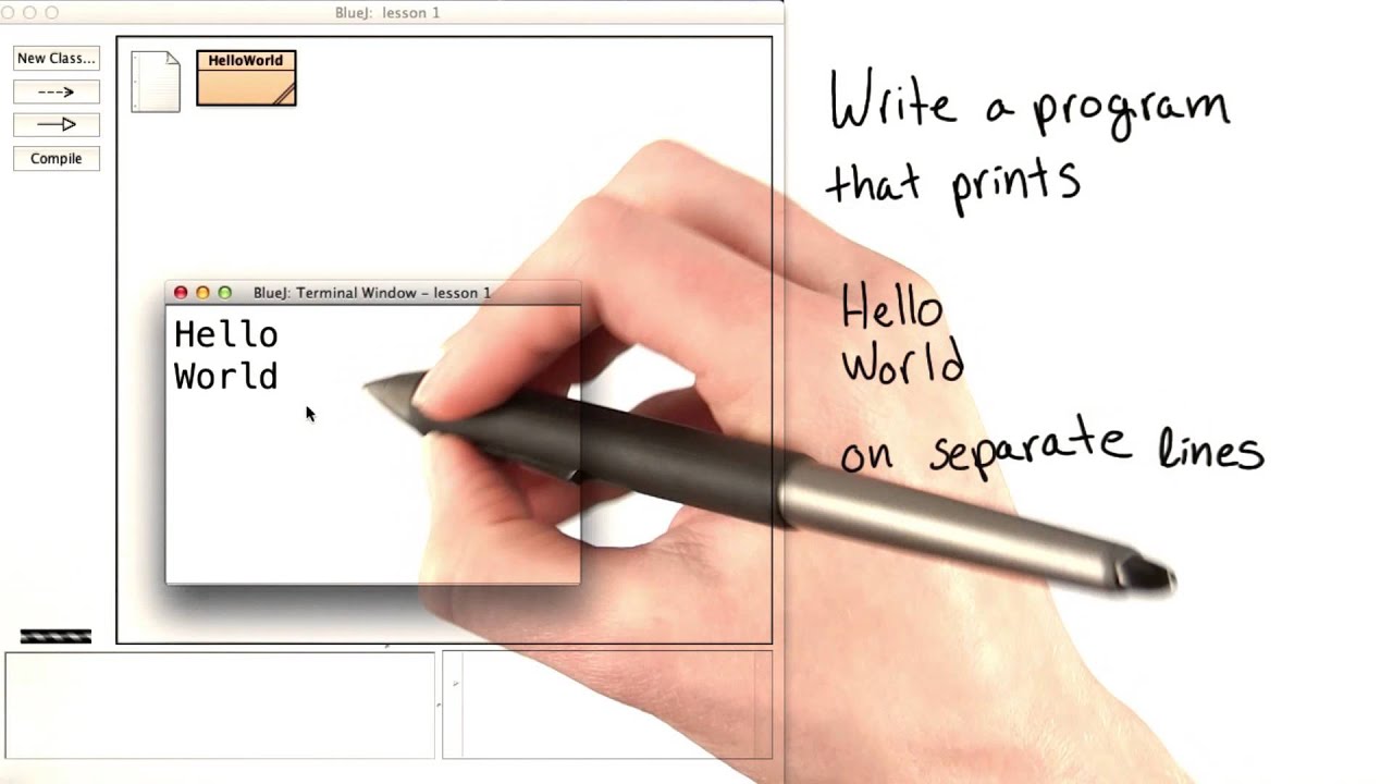 Hello World, Two Lines - Intro to Java Programming