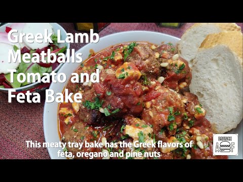 FAMILY STYLE Greek Lamb Meatballs with Tomato and Feta