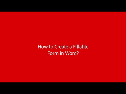 How to create a fillable form in Word - Step-by-step guide | Adobe Acrobat