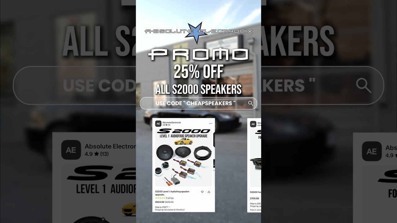 25% Off All S2000 Speakers! #s2000 #caraudio #shorts