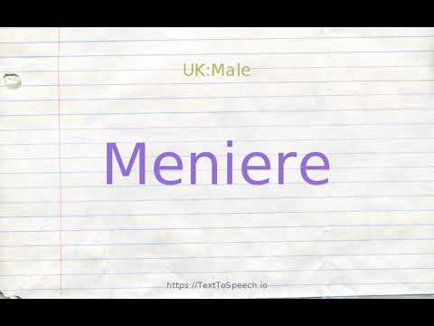 How to pronounce meniere