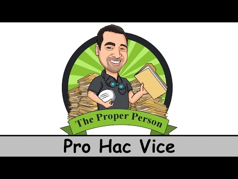 Legal Nuts And Bolts: Pro Hac Vice