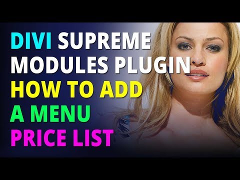 Divi Supreme Modules Plugin How To Add A Menu Price List