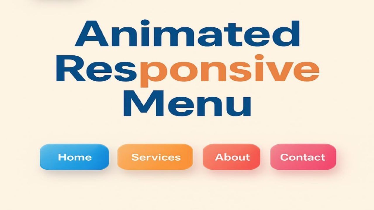 Responsive Animated Menu with HTML & CSS | Smooth Hover Effects