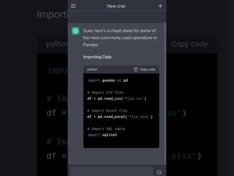 pandas cheat sheet #chatgpt #pandas #chatgpttutorial
