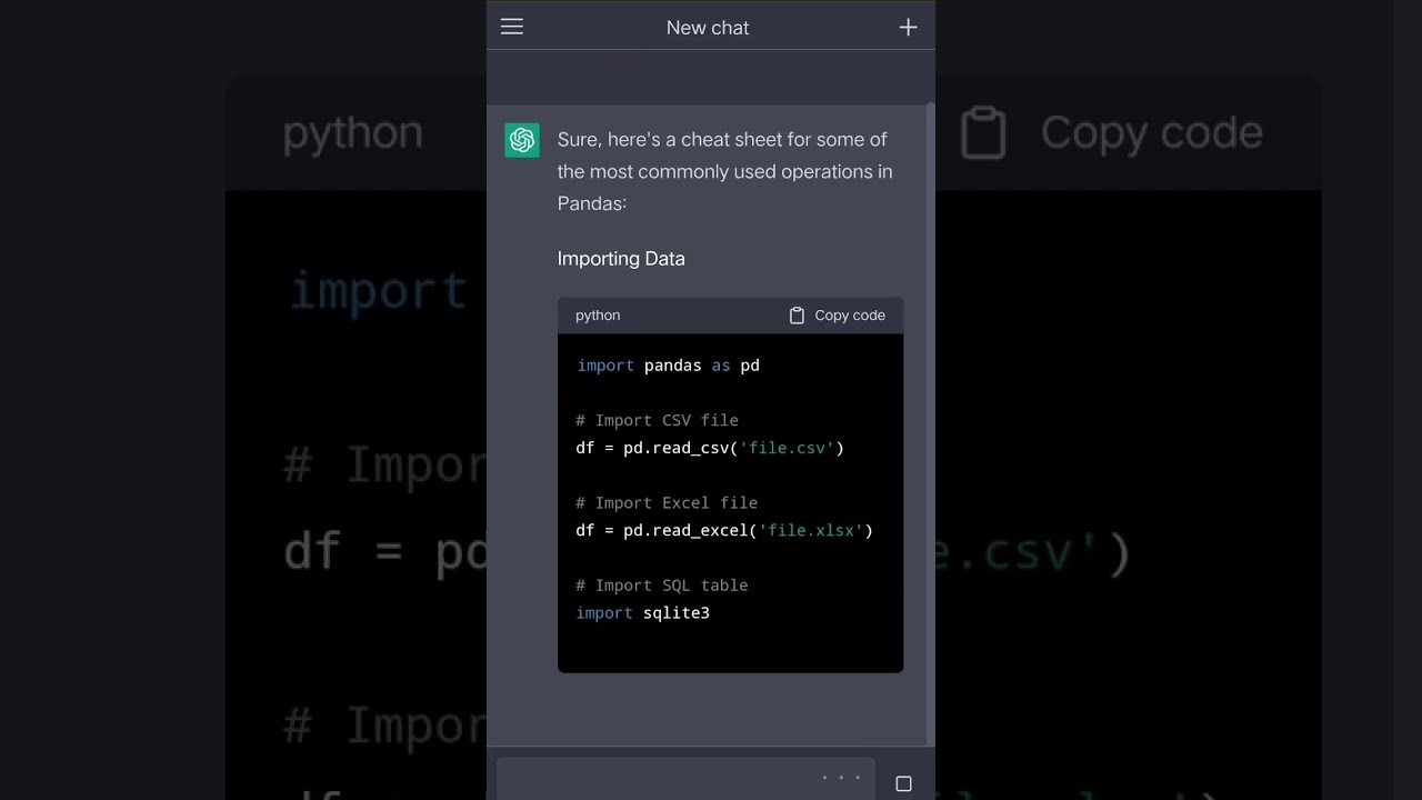 pandas cheat sheet #chatgpt #pandas #chatgpttutorial