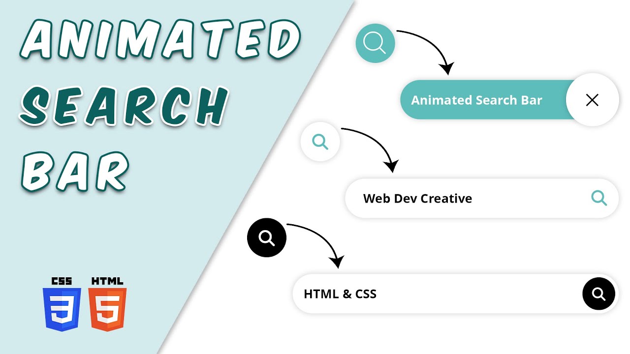 Create Modern Animated Search Bars Using HTML and CSS | Step By Step Tutorial for Beginners