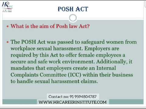 POSH Act- what is POSH Act & its Aim for woman safety at workplace. #poshact #hrcareer #womansafety