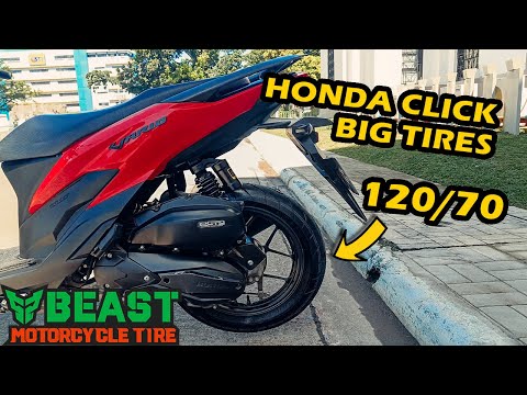 120/70 BEAST TIRE FLASH Big Tire Upgrade for Honda Click | Budget Meal pero Kwality na Gulong