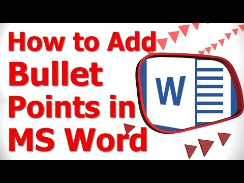 How to Add Bullet Points in MS Word