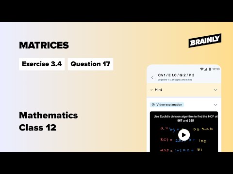 Mathematics Part I| NCERT| Matrices |Class 12| Exercise 3.4| Question 17