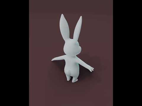 FREE Cartoon Rabbit Rigged Base Mesh 3D Model