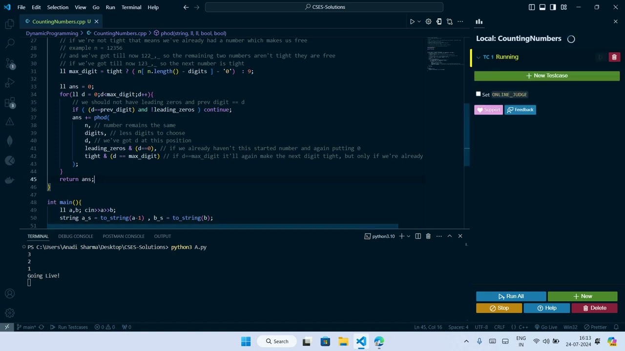 CSES - Counting Numbers | CSES Solutions | CSES Problem Set - Dynamic Programming