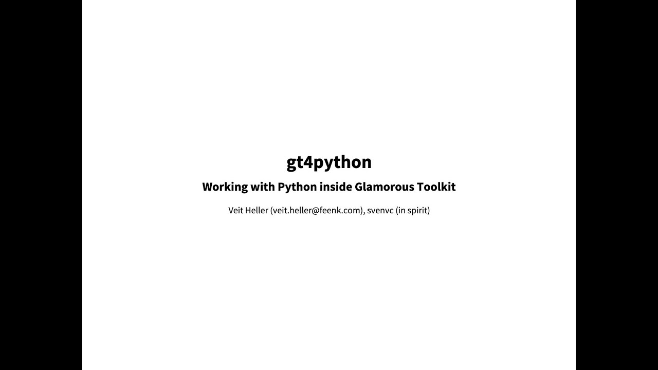 gt4python: Working with Python inside Glamorous Toolkit