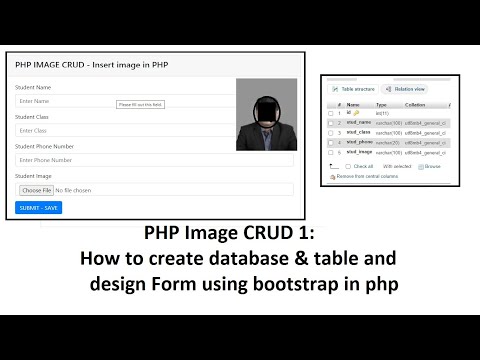 Learn PHP Image CRUD 1 How to create database table and design Form using bootstrap in php ...