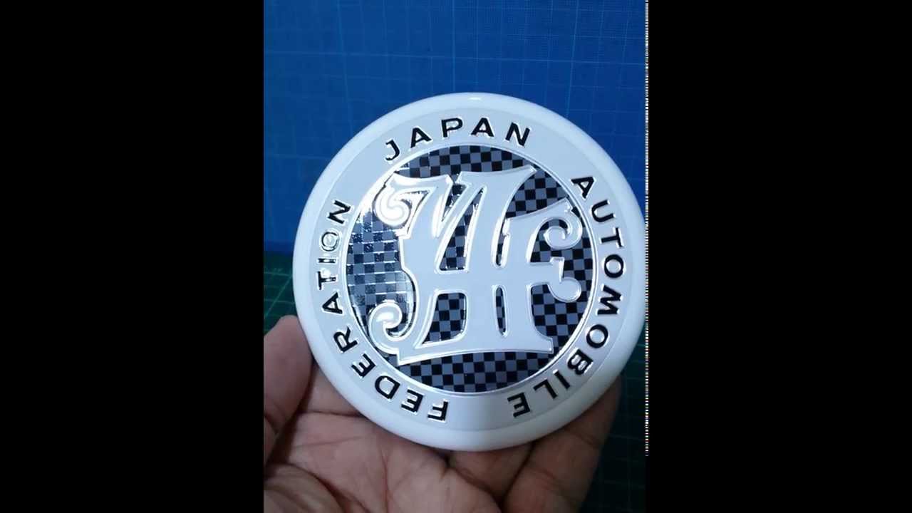 CHEQUERED WHITE JAF GRILLE BADGE