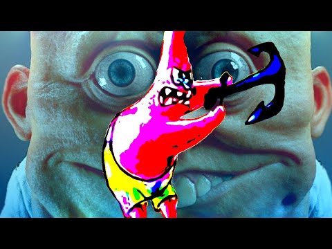 Patrick Star Throwing to Creepy Cursed Images