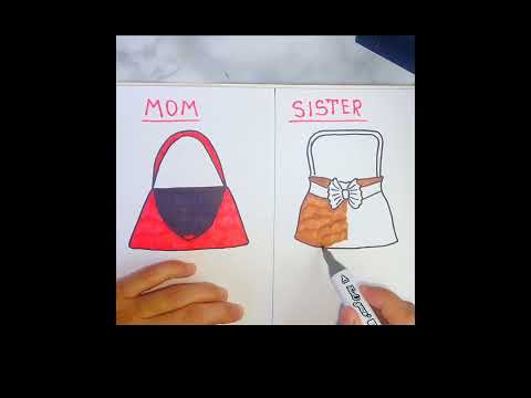 Ladies Handbag Drawing. Drawing and Coloring.