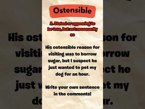 Word of the Day: Ostensible – Meaning & Examples Explained! #vocabulary #SAT #satvocabulary