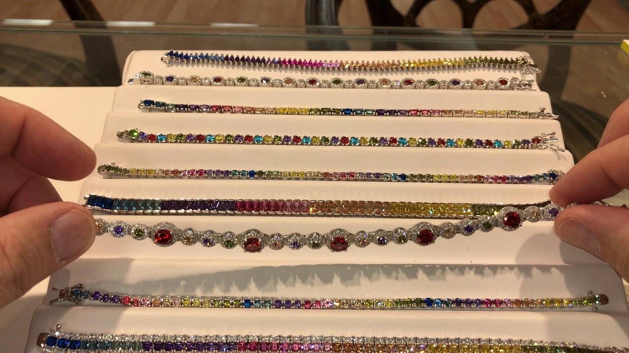 Rainbow Sapphire Bracelets in Sterling Silver