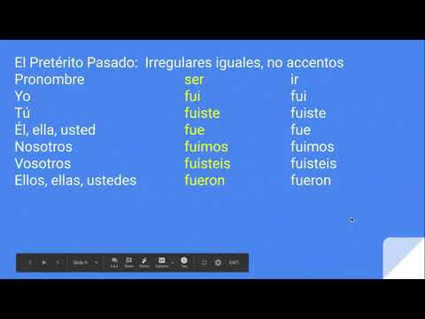 Spanish Preterite: ser, ir, dar, ver