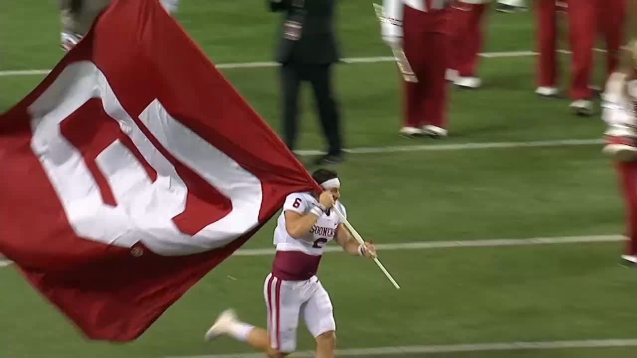 Baker Mayfield Plants Oklahoma Flag Following Win vs. Ohio State | B1G Football