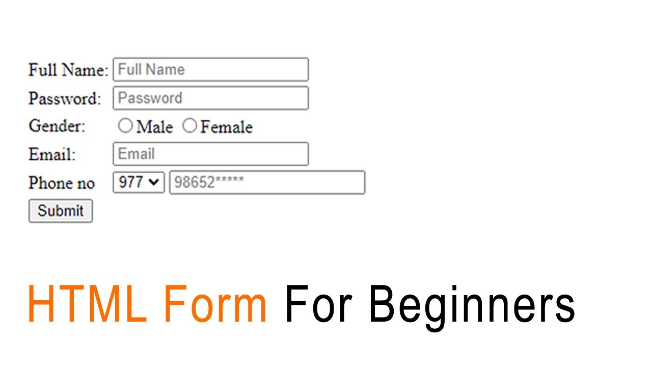 How to Make Simple Form in HTML and CSS | Basic HTML Form