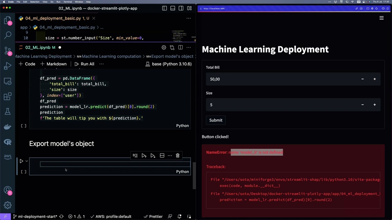 Machine Learning Model: From the Python Notebook to Streamlit Web Application