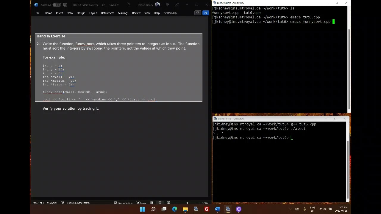 COMP 1633 - Tutorial 6 - More Pointers