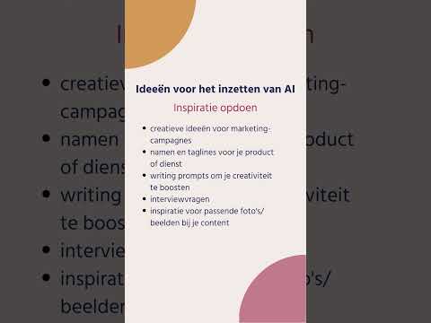 Ideeën voor het inzetten van AI: Inspiratie #AI #inspiratie #marketing #content #zakelijk #strategie