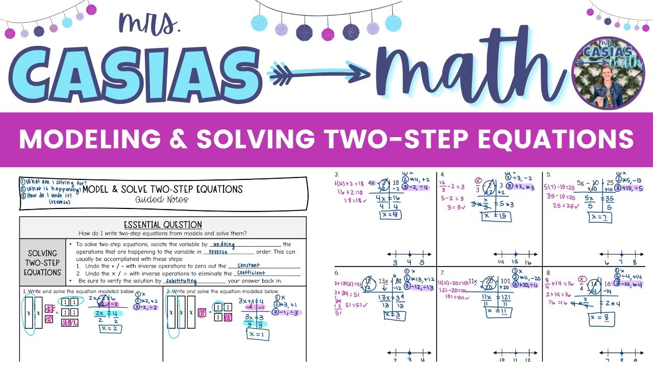 Modeling and Solving Two-Step Equations | 7th Grade Math Lesson