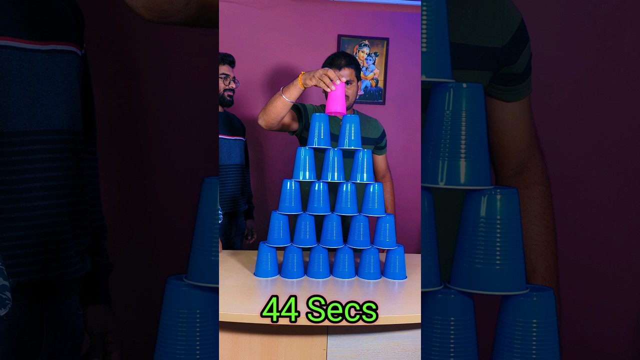 Stack Attack | Minute To Win It 🏘️🥳 #shorts #ytshorts #youtubeshorts