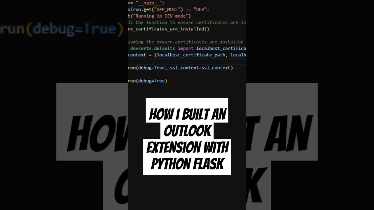 Outlook extension with python??  #programming #coding #technology