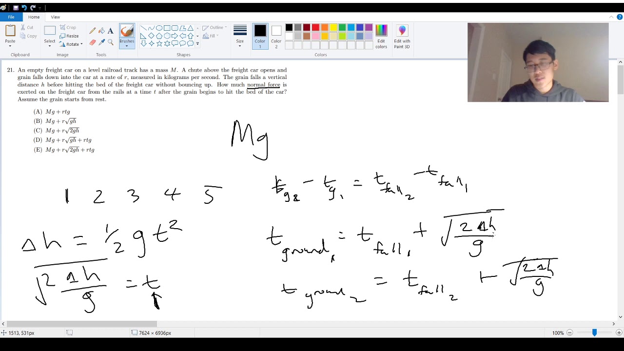 F=ma 2019 B Problem 21