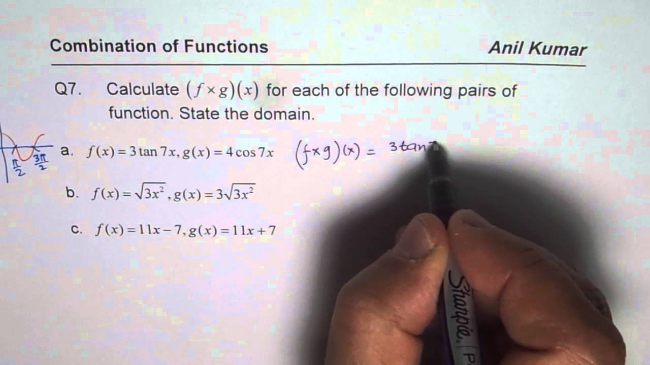 Q7 Product of Function and Domain of Combination