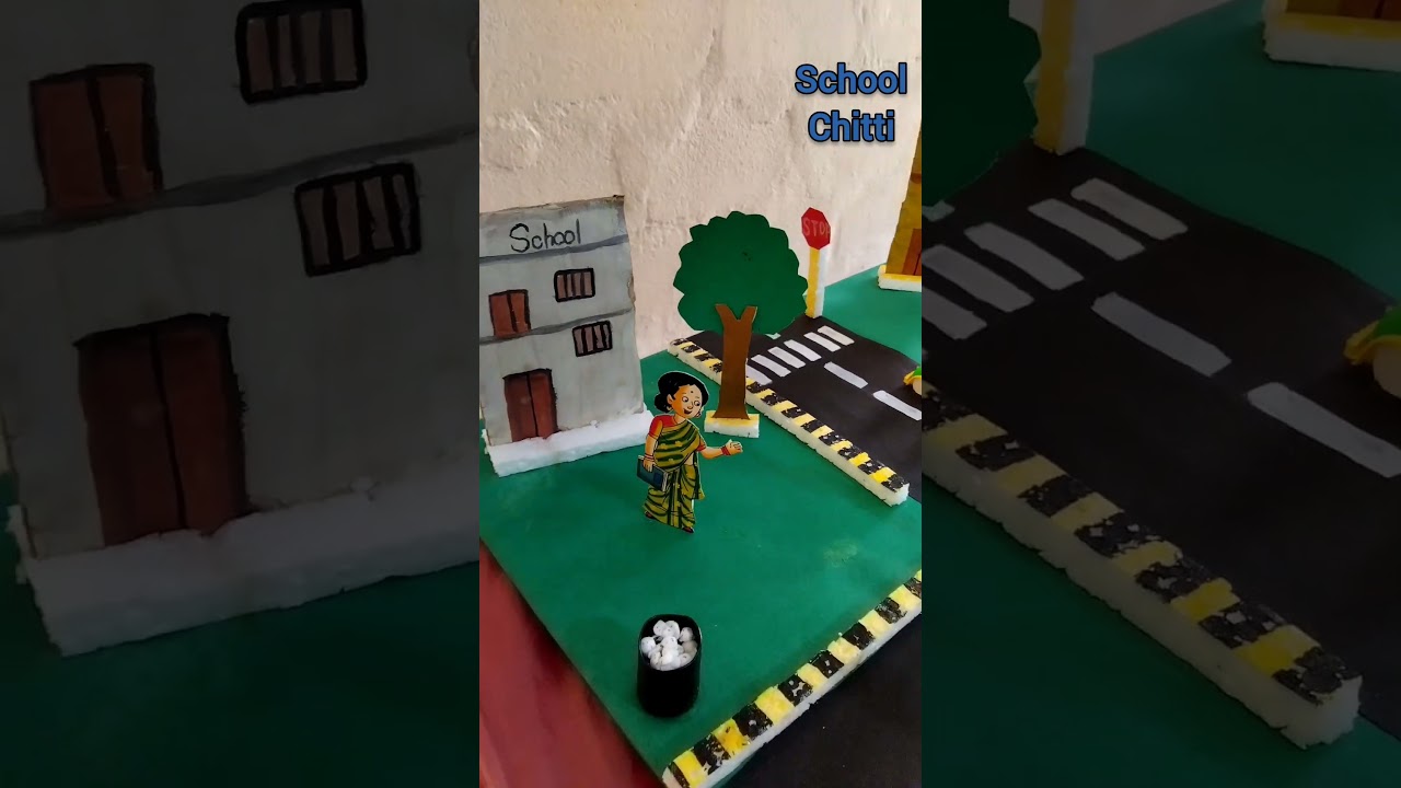 Traffic Rules and Road Safety Working Model Simple Road Safety Project for School | @school Chutti