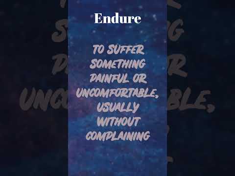 Word Of The Day | 35 | Meaning of Endure