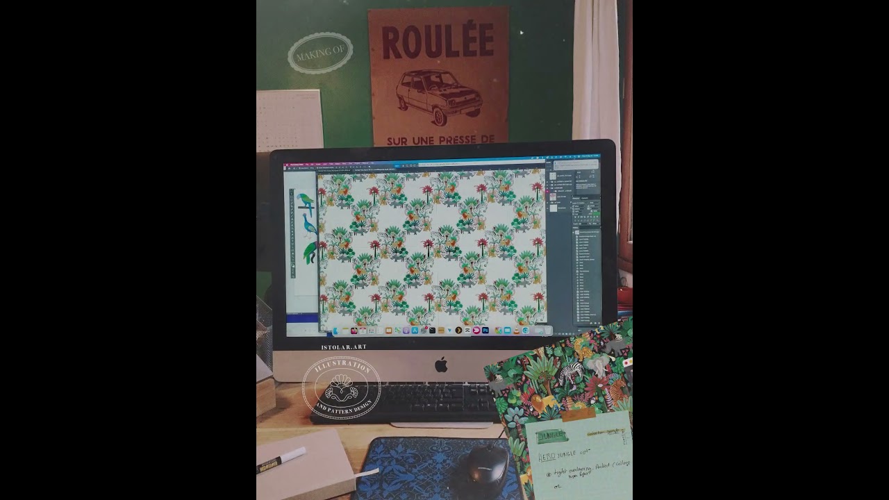 jungle  seamless #patterns  making of #illustration #illustrative #booktok #wallpaper