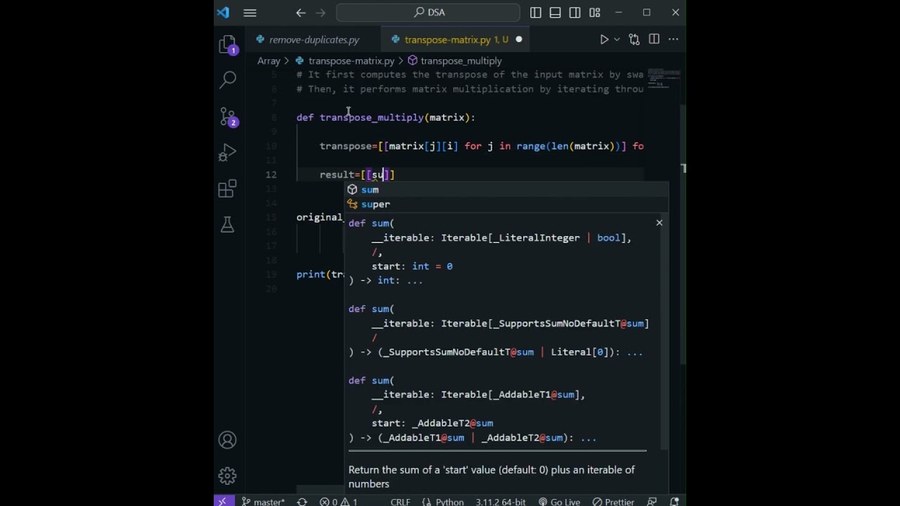 Transpose Matrix with Python