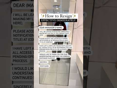 🔥 How To Resign Effective IMMEDIATELY #resignation #resignationletter #corporate #careertips #shorts