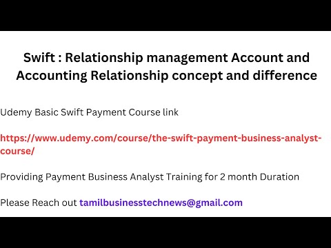 Swift : Relationship management Account and Accounting Relationship concept and difference