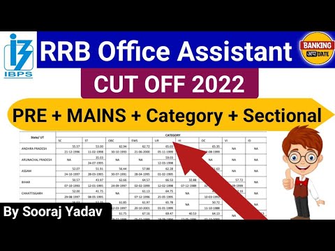 IBPS RRB Office Assistant (Clerk) Cut Off 2022 Pre + Mains + Category wise + Sectional + State wise
