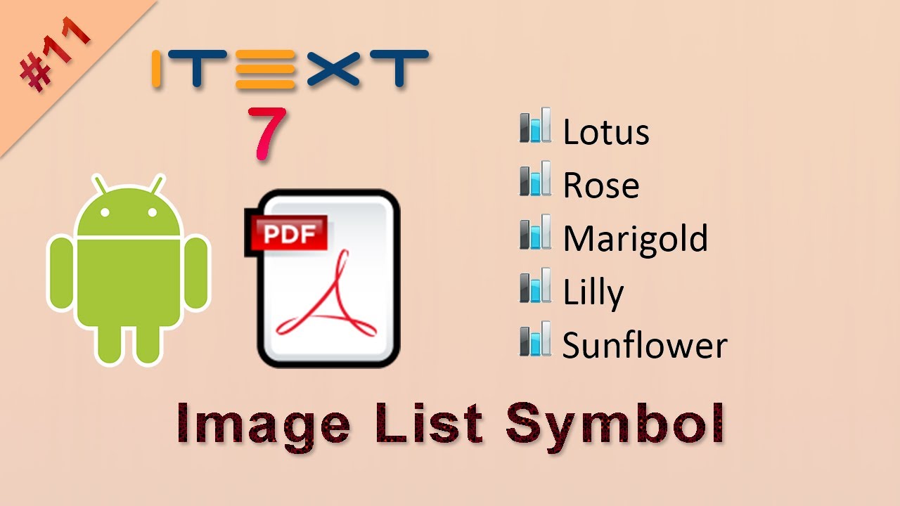Use image as List Symbol | iText 7 Android and Java tutorial | itext 7 PDF Tutorial | iText 7 List