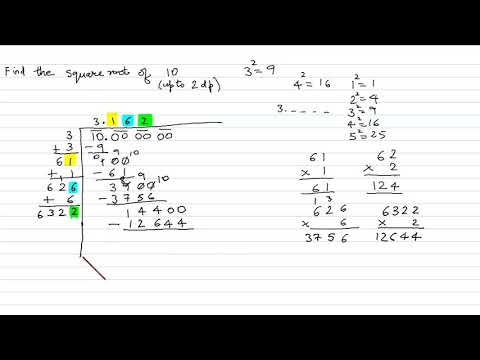 Finding Square Root by Division Method (Irrational Square root of non-perfect squares) in Hindi